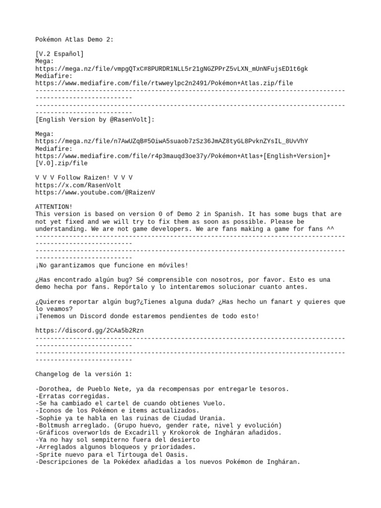 Pokémon Atlas Demo 2 | PDF