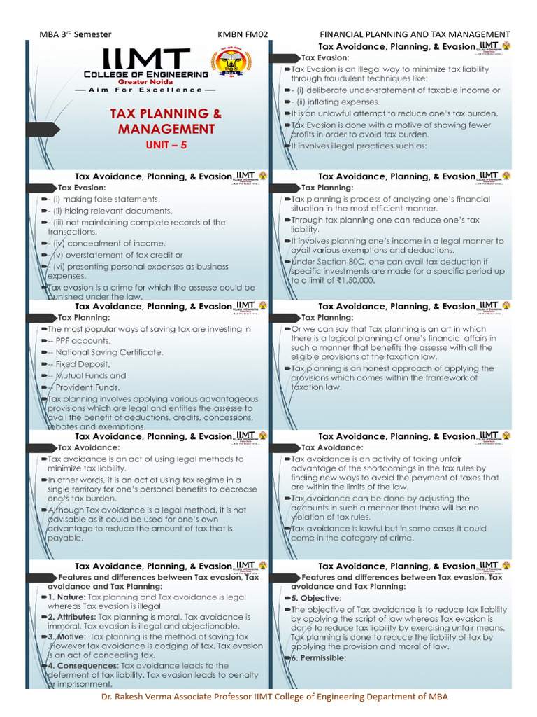 UNIT 5 FPTM Financial Planning | PDF