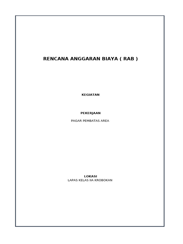Boq Pagar Pembatas Lapas Kelas II A Krobokan Pt1 Pt10 Rev 5 TKDN 1 | PDF
