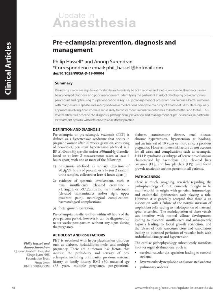 Uia34 Pre Eclampsia Prevention Diagnosis and Management | PDF ...