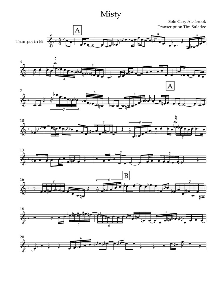 Misty - Transcription | PDF