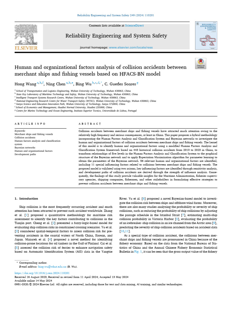 Human and Organizational Factors Analysis of Collision Accidents ...