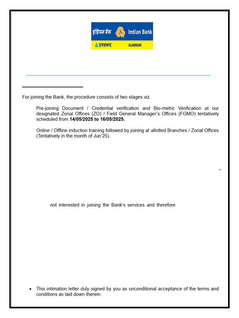 Final Web-Notice - Notice For Clerks Allotted Under IBPS CRP XIV | PDF | Biometrics