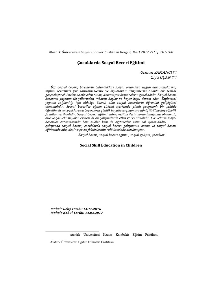 __ocuklarda Sosyal Beceri E__itimi[#425790]-475787 | PDF