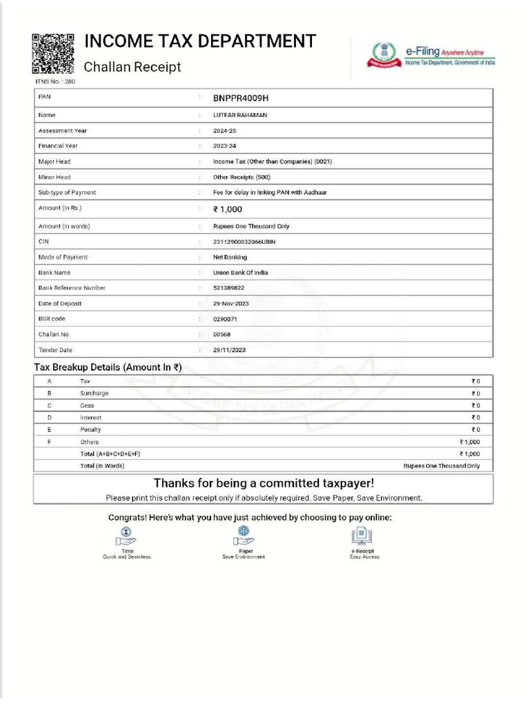 Net Banking Challan | PDF