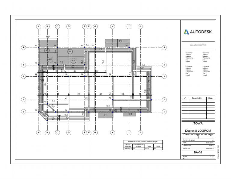 Plan de Coffrage Chainage 15x30 | PDF