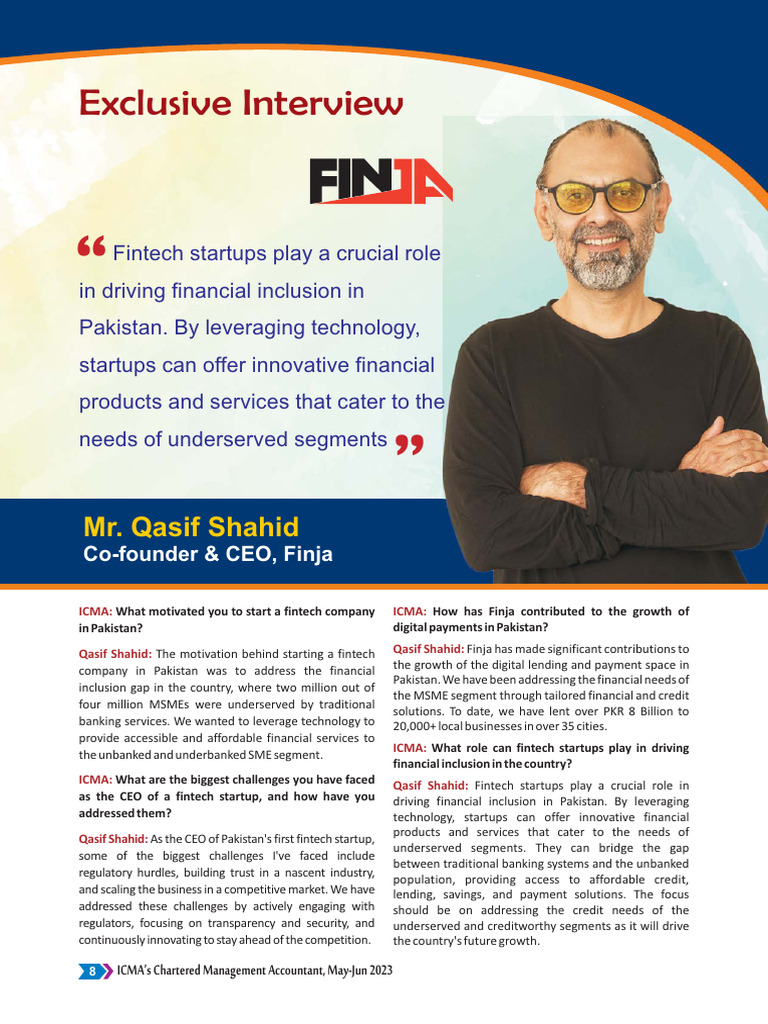 Qasif Shahid Cofounder CEOFinja | PDF | Financial Inclusion | Economies