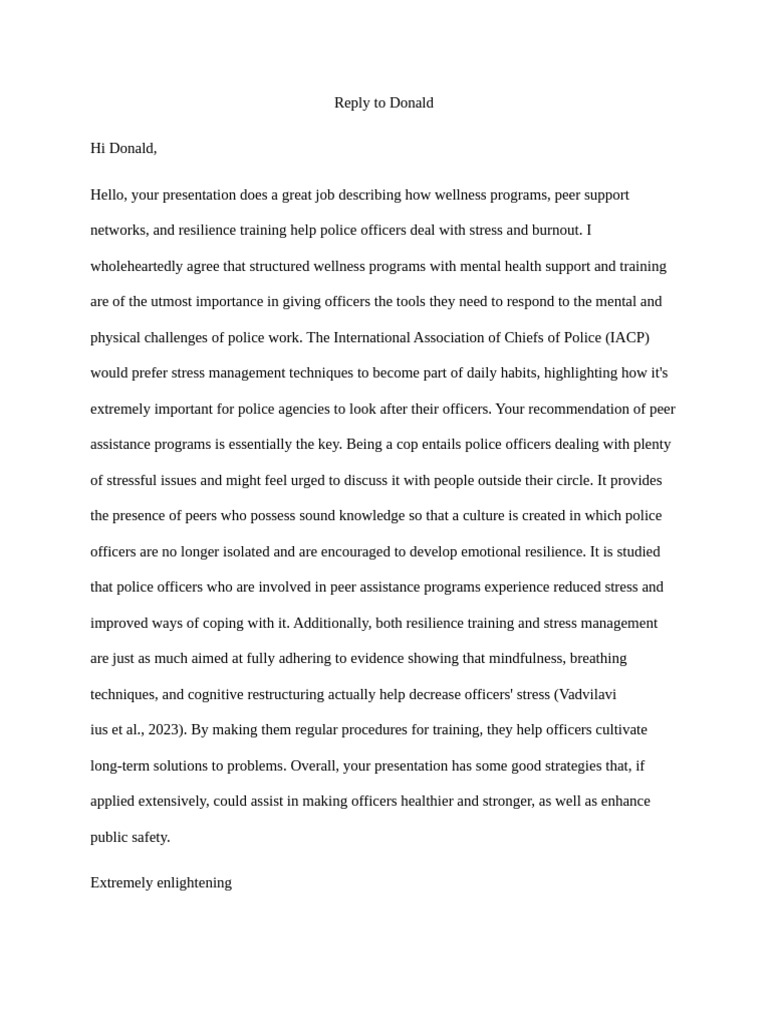 Enhancing Police Wellness Programs | PDF