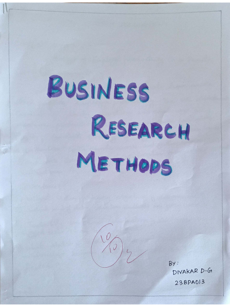 BRM Assignment 1 Divakardg 23bpa013 | PDF