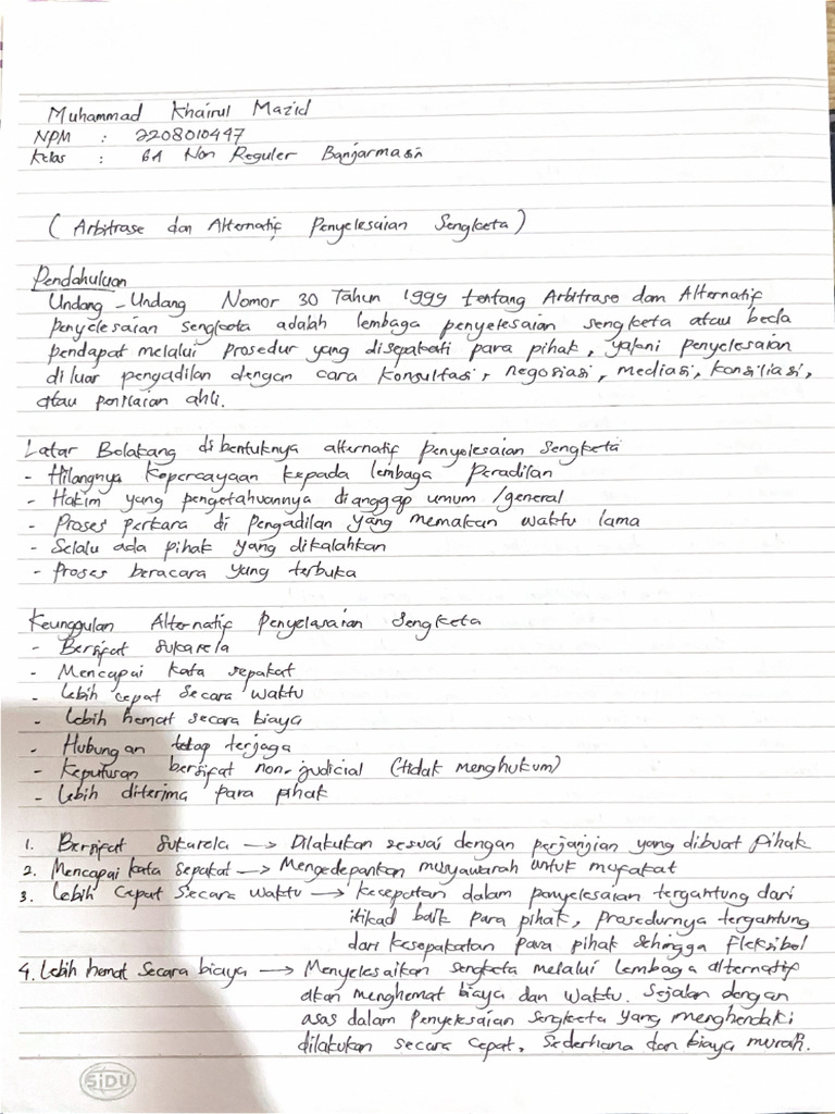 Muhammad Khairul Mazid (Arbitrase) | PDF