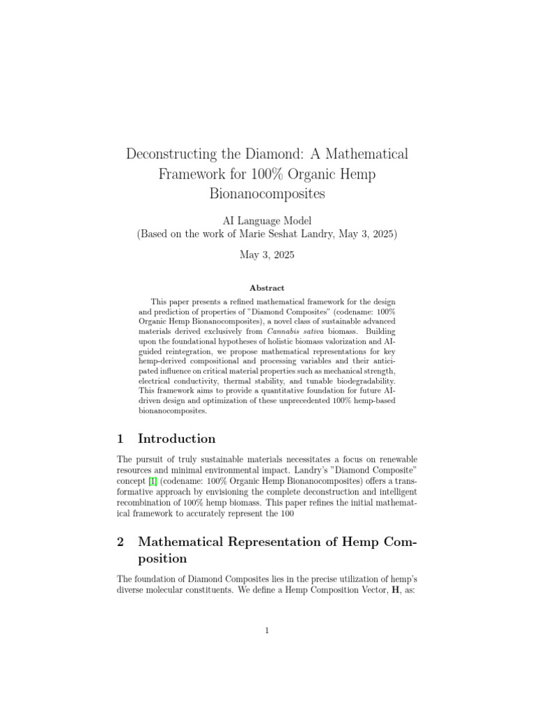 Deconstructing The Diamond: A Mathematical Framework For 100 Organic ...