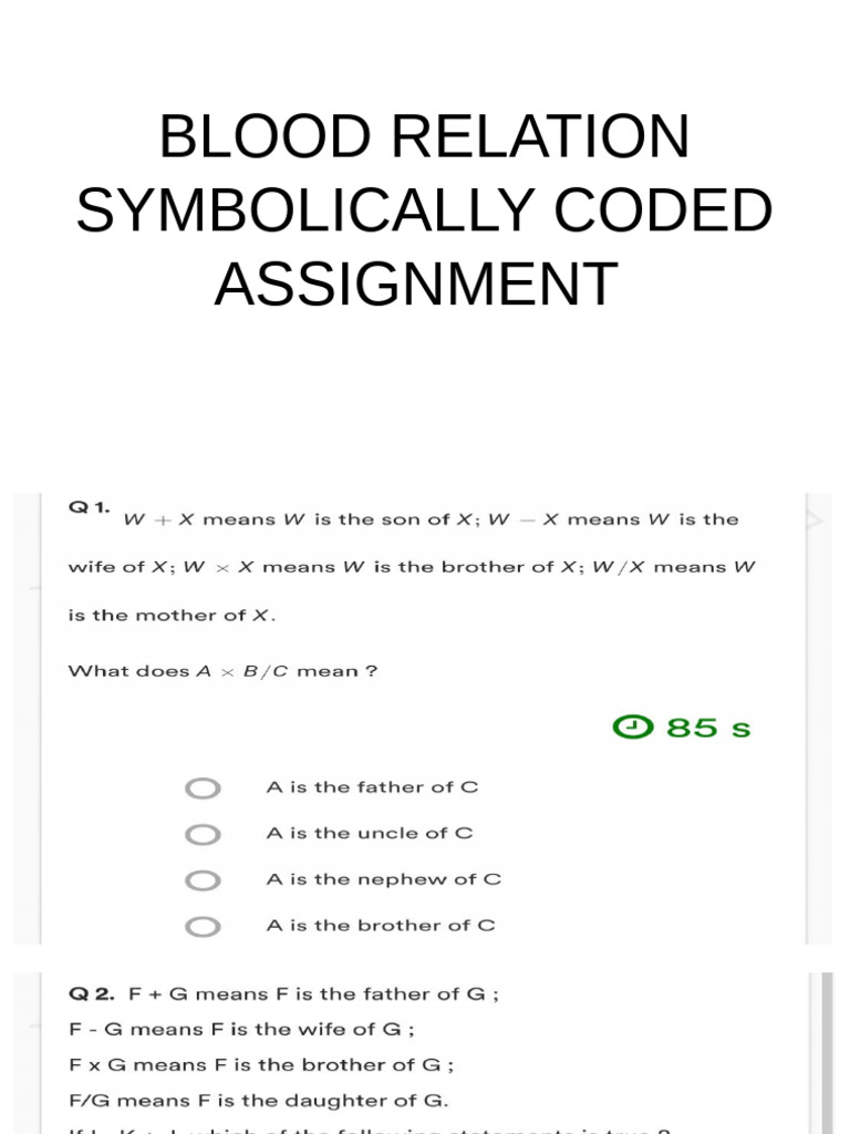 Blood Relation Symbolically Coded | PDF