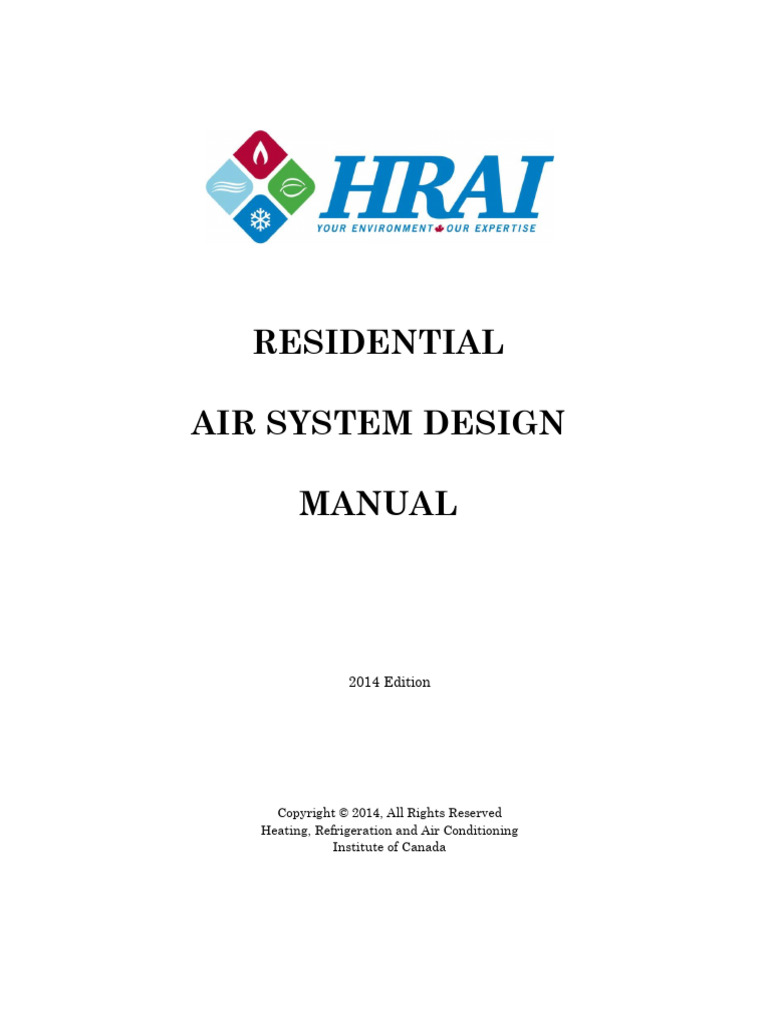 HRAI Residental Air System Design Manual - Sept 2020 Print - Sept 28 ...