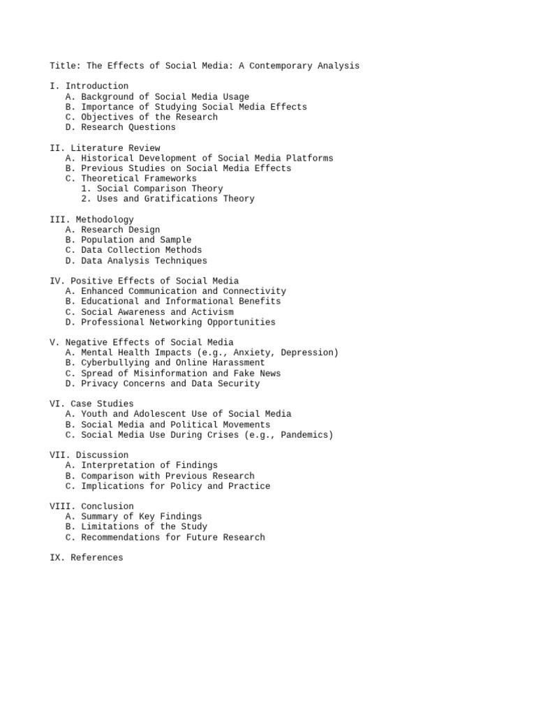 Social Media Effects Outline | PDF