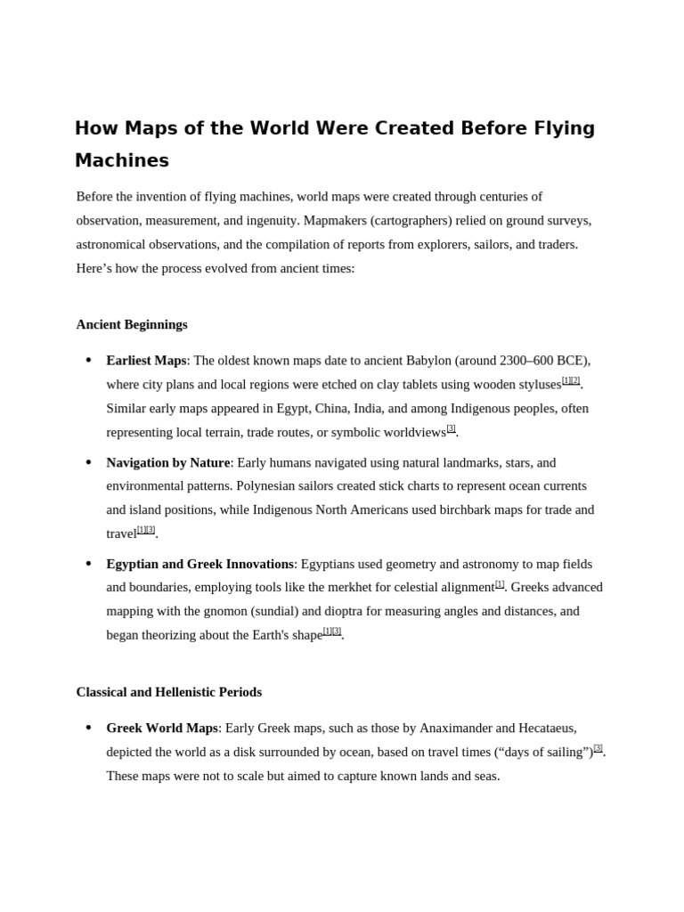 Pre-Flight World Map Creation Techniques | PDF | Cartography | Surveying