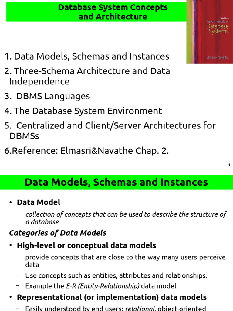 W1-1 DatabaseSystemConcepts | PDF | Databases | Data Model