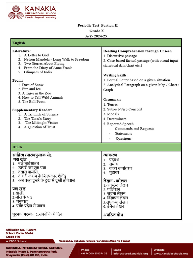 Periodic Test Portion II | PDF