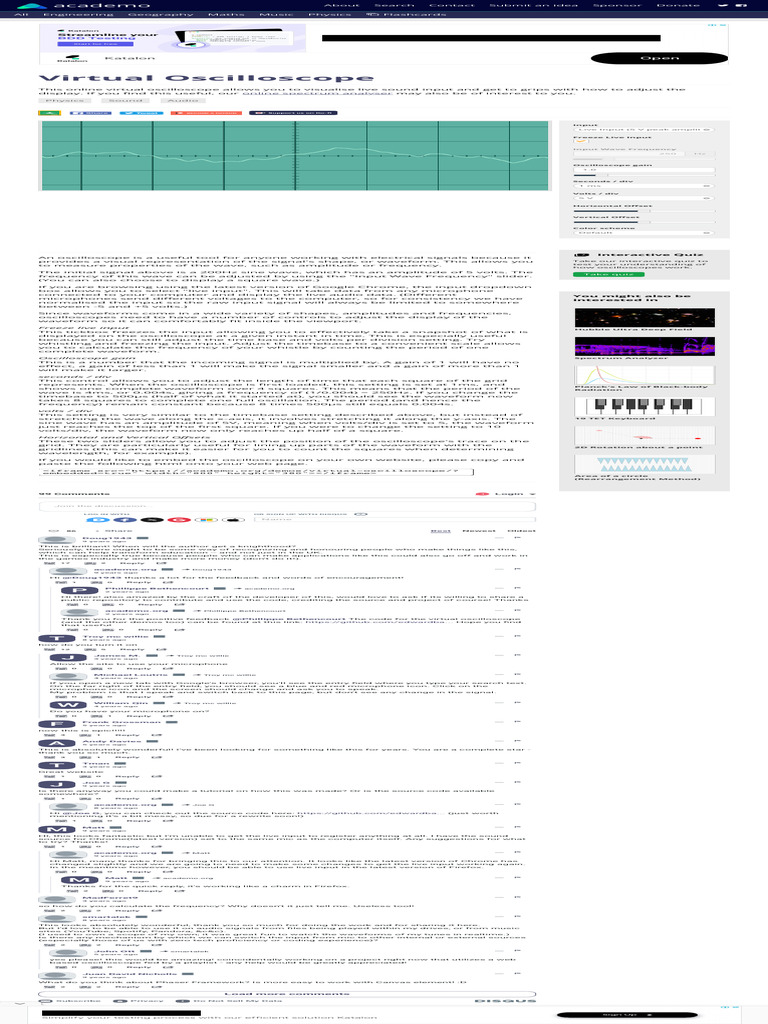 Virtual Oscilloscope Academo - Org - Free, Interactive, Education | PDF ...