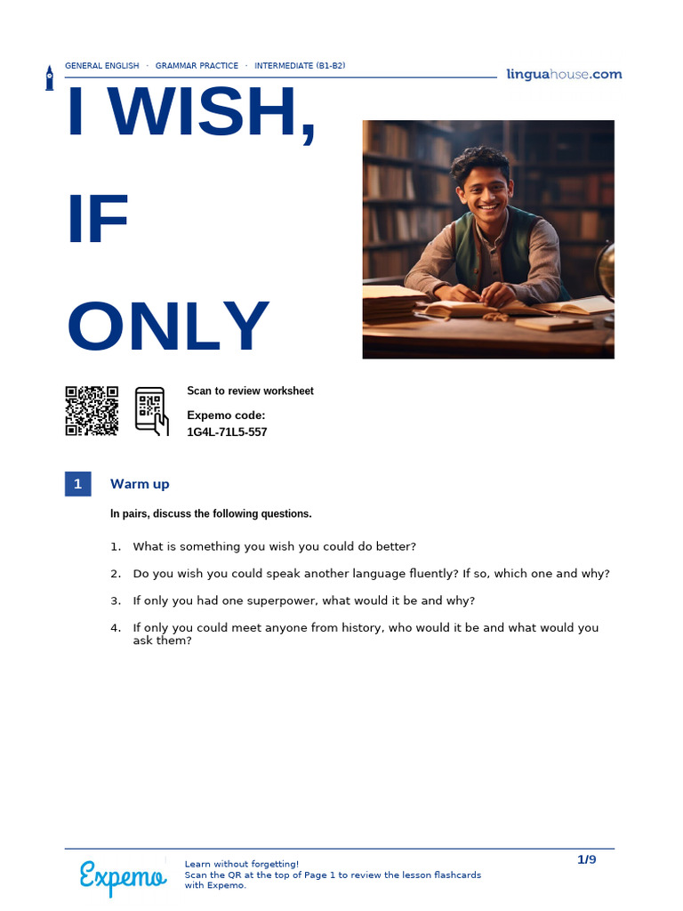 I Wish If Only British English Student B1 B2 | PDF