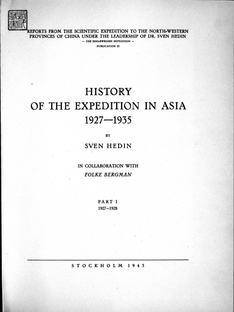 History of The Expedition in Asia: Sven Hedin | PDF