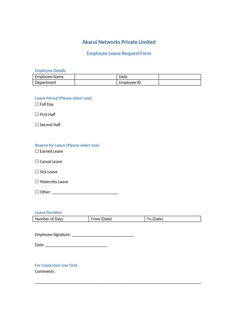 Professional Employee Leave Request Form | PDF