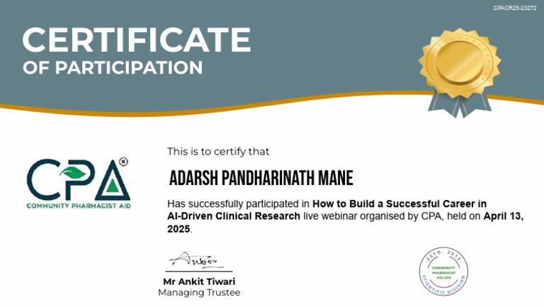 Certificate 13 April | PDF