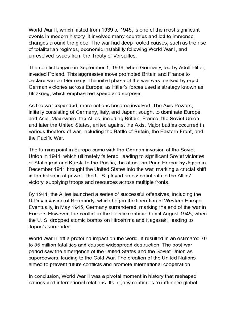 The History of World War 2 | PDF | World War II | Nazi Germany