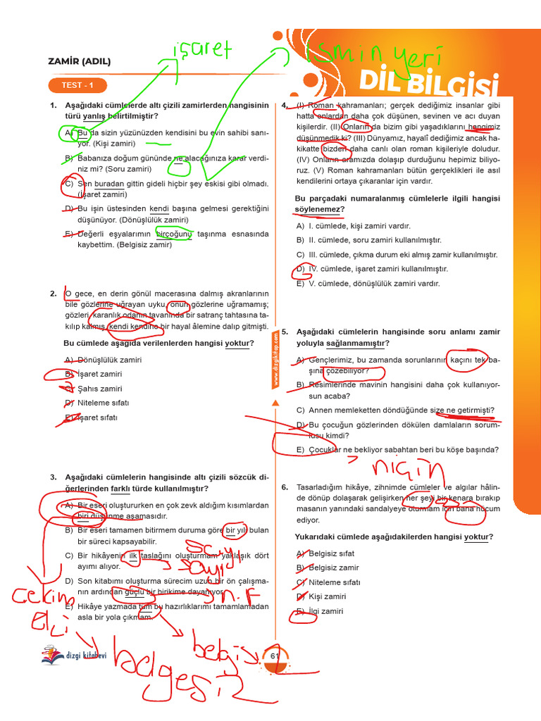 Zamir Sorular PDF 2024 | PDF