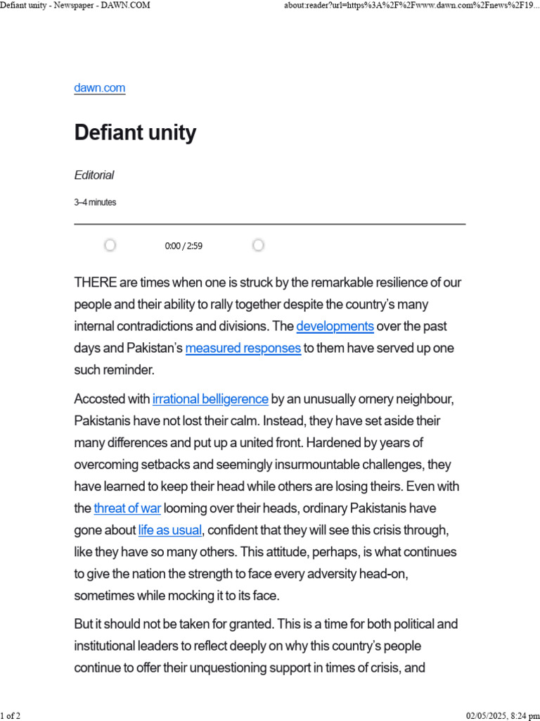 Defiant Unity - Newspaper | PDF