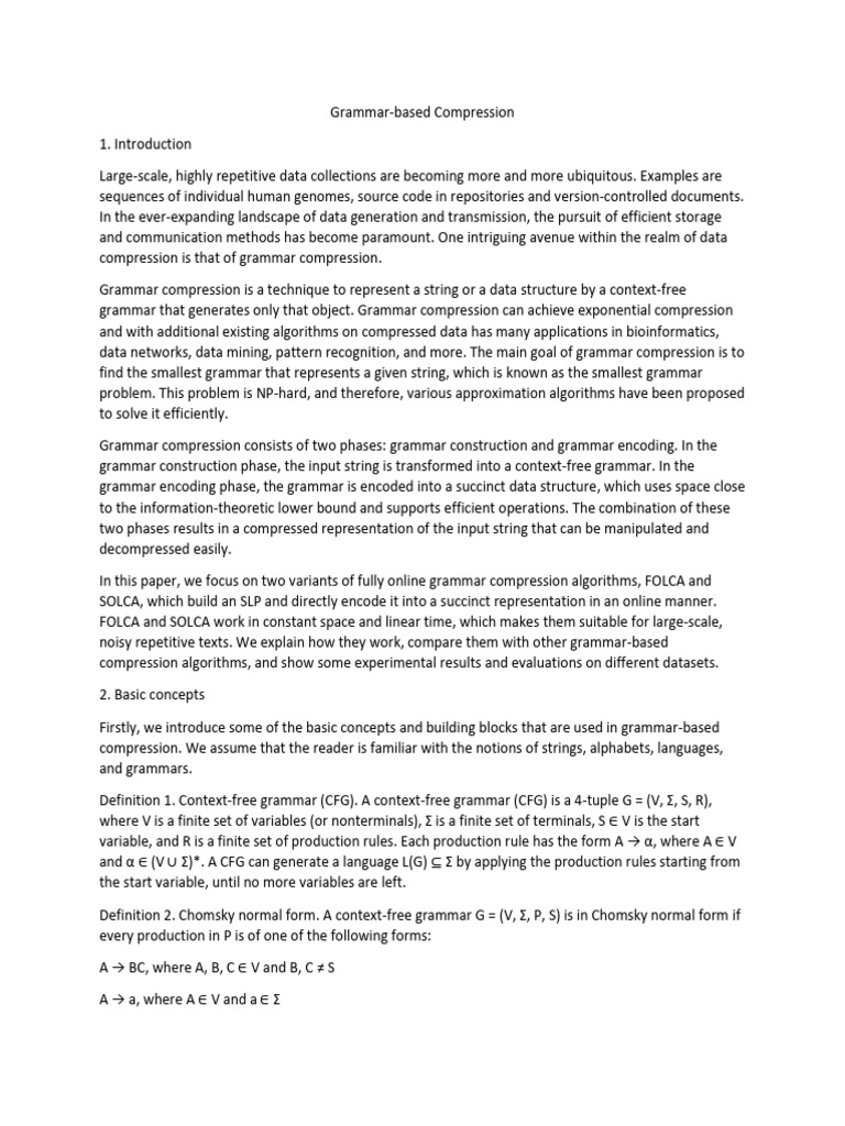 IntroductionIntoGrammarBasedCompression (1) | PDF | Data Compression | Time Complexity