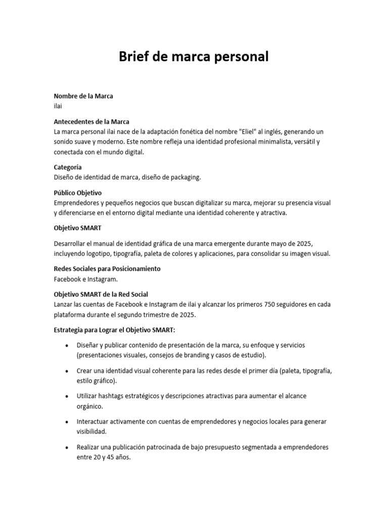 Brief de Marca Personal | PDF