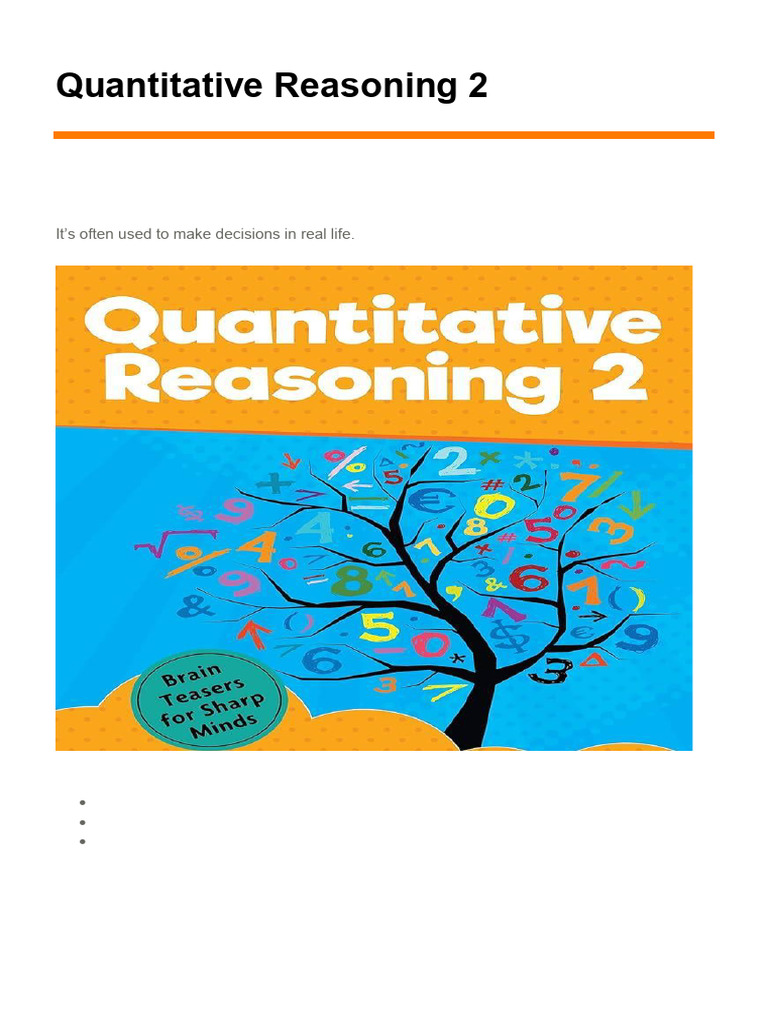 Quantitative Reasoning 2 | PDF | Argument | Logic
