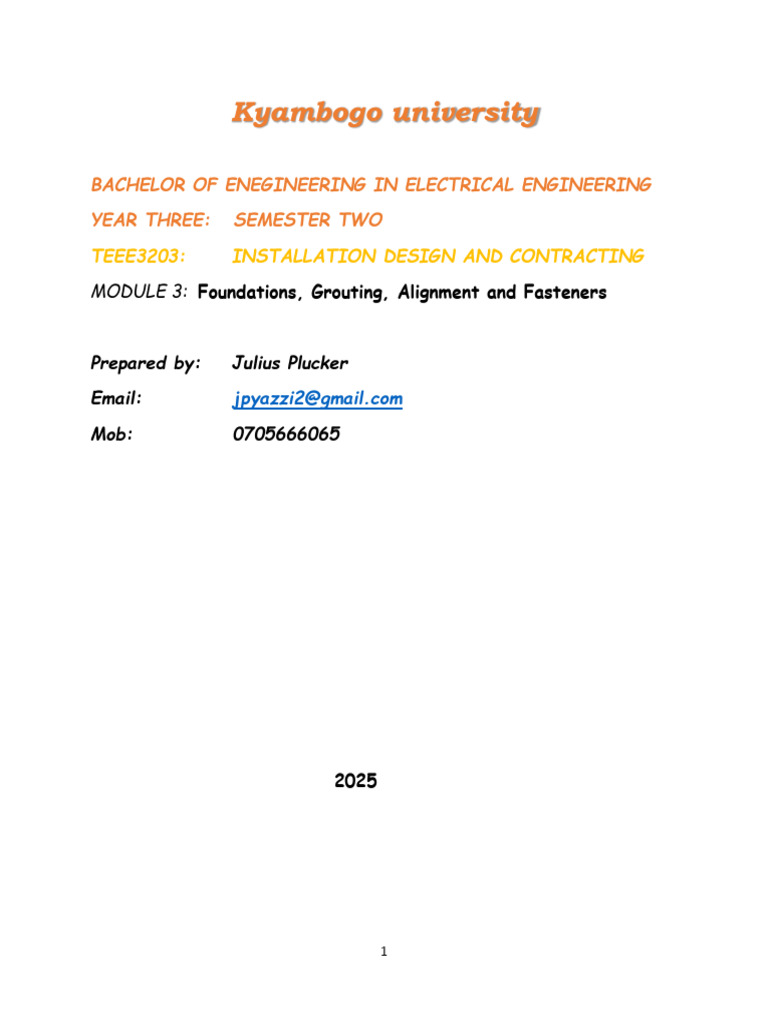 Machine Foundation Grouting and Alignment | PDF | Nut (Hardware) | Screw