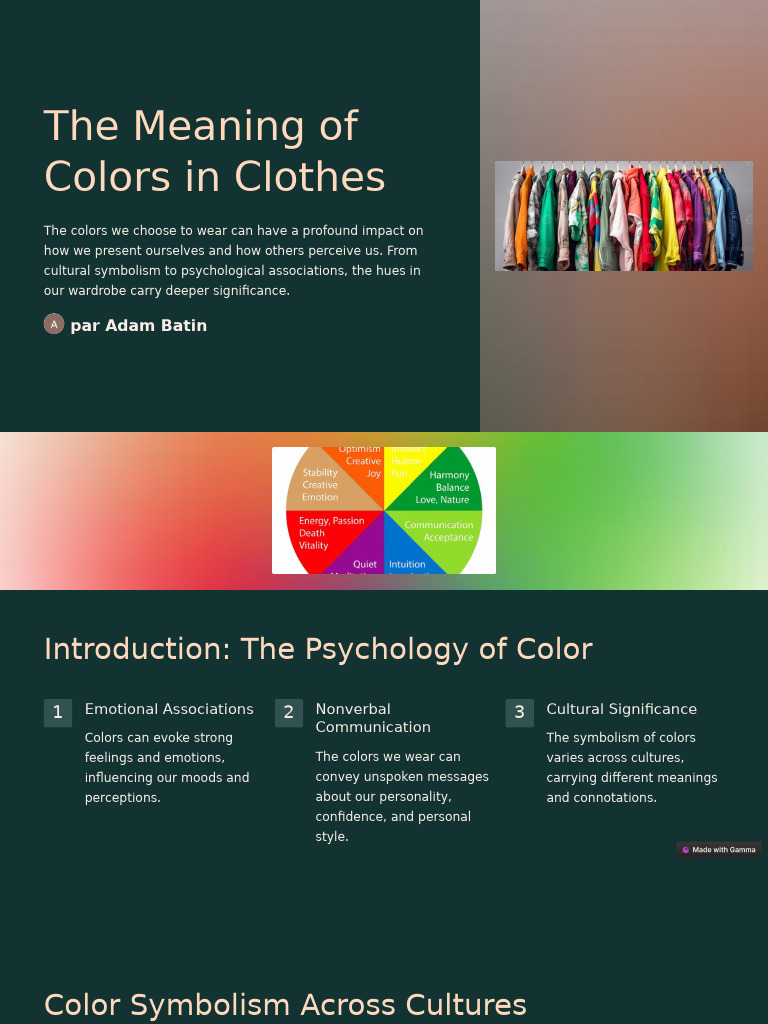 Copy of the Meaning of Colors in Clothes | PDF | Color | Green