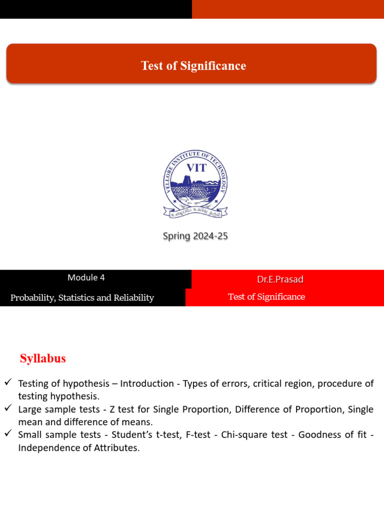 Test of Significance in Statistics | PDF | Statistics | Statistical ...