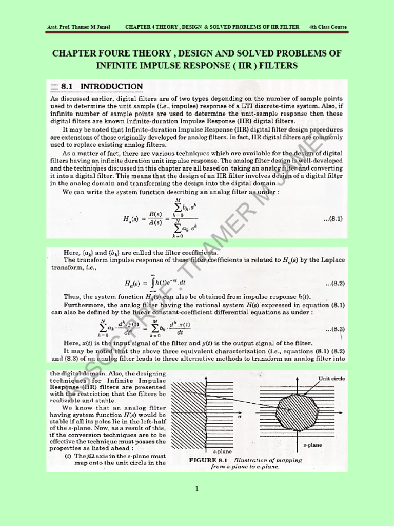 Chapter Foure Theory, Iir Design and Solved Problems of Iir | PDF | Applied Mathematics | Signal ...