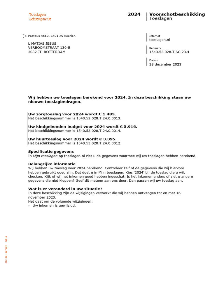 Belastingdienst: Toeslagen | PDF