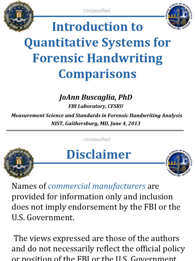 Forensic Handwriting Quantitative Systems | PDF