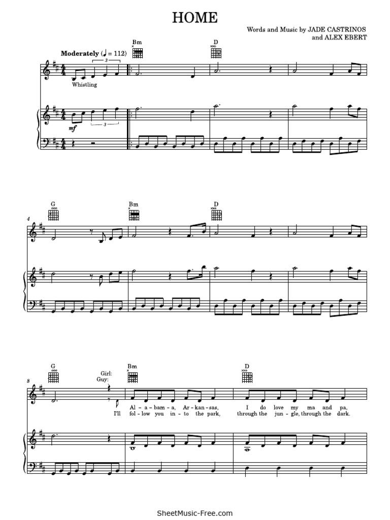 06 Home Sheet Music Edward Sharpe and The Magnetic Zeros SheetMusic | PDF