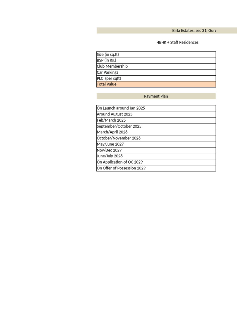 Cost Sheet | PDF