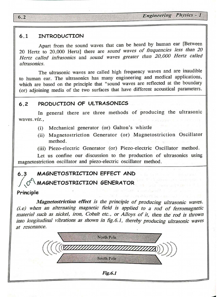 Engg. Physics - Unit V - Ultrasonics | PDF