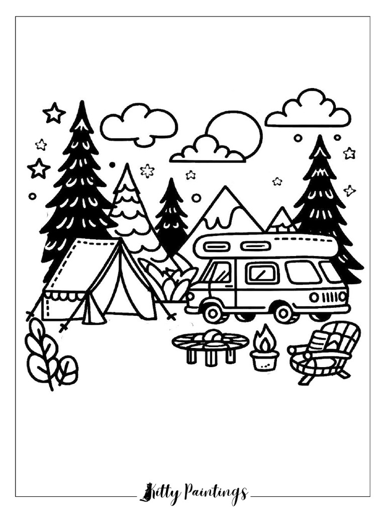Camping Coloring Pages 002 Compressed | PDF