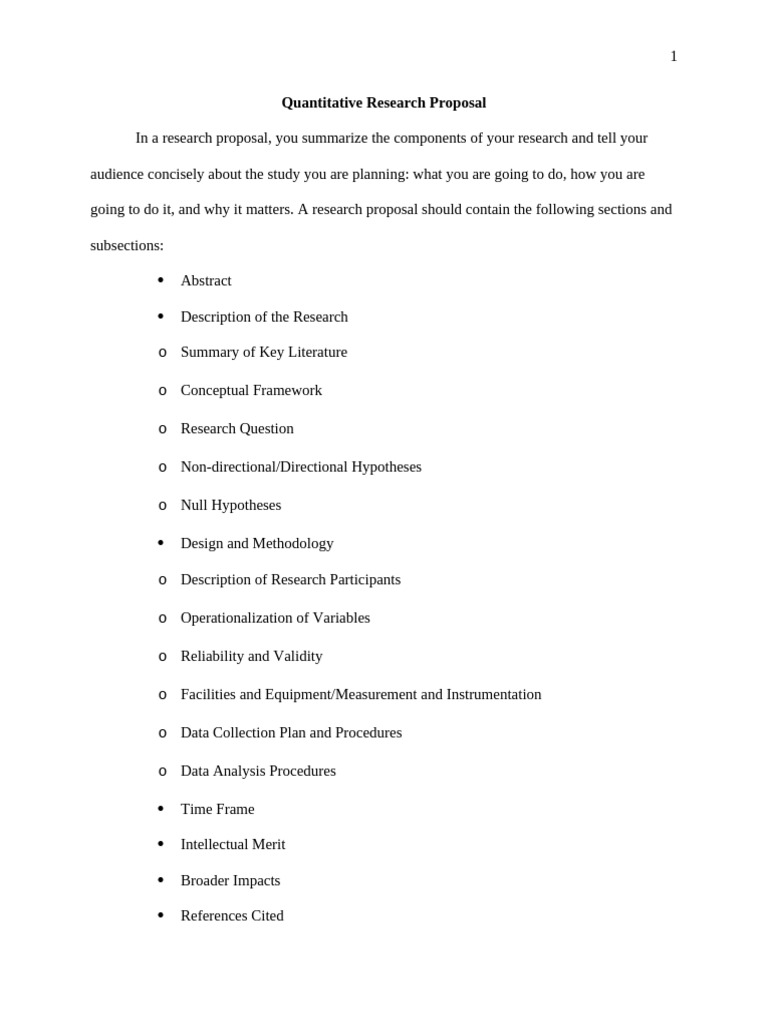 Research Proposal Template - Quantitative | PDF | Hypothesis | Validity (Statistics)