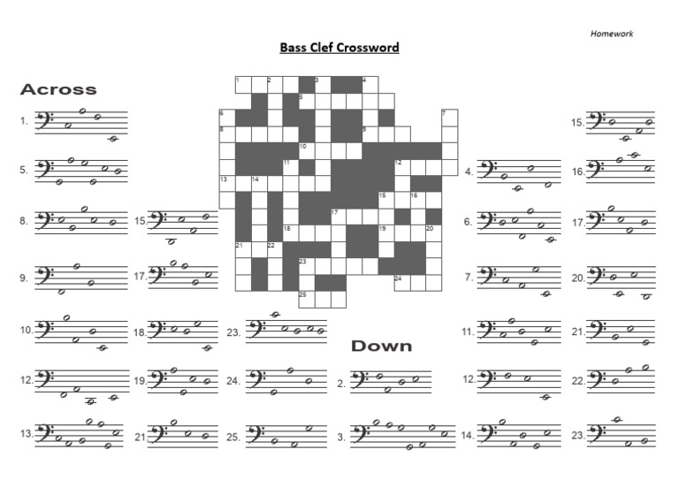 5 Bass Clef Crossword | PDF