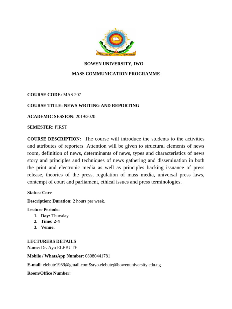 News Writing and Reporting | PDF | News | Copy Editing