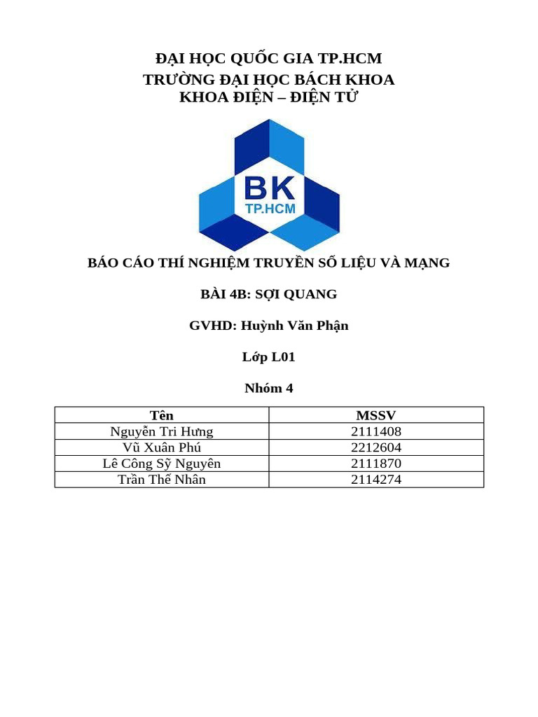 Báo Cáo Lab 4b - Nhóm 4 - L01 | PDF