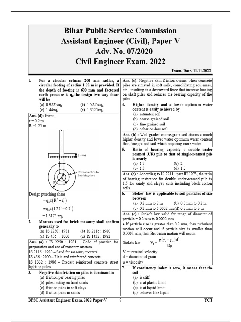 BPSC Civil Engineer Exam Paper 2022 | PDF | Truss | Beam (Structure)