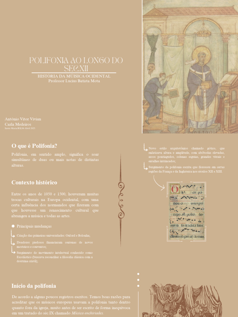 Polifonia na Música do Século XII | PDF | Musicologia | Composições ...