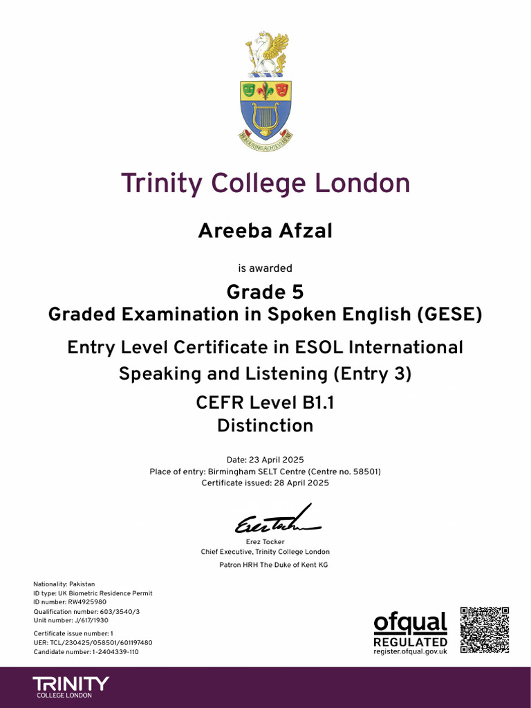 B1 Certificate | PDF