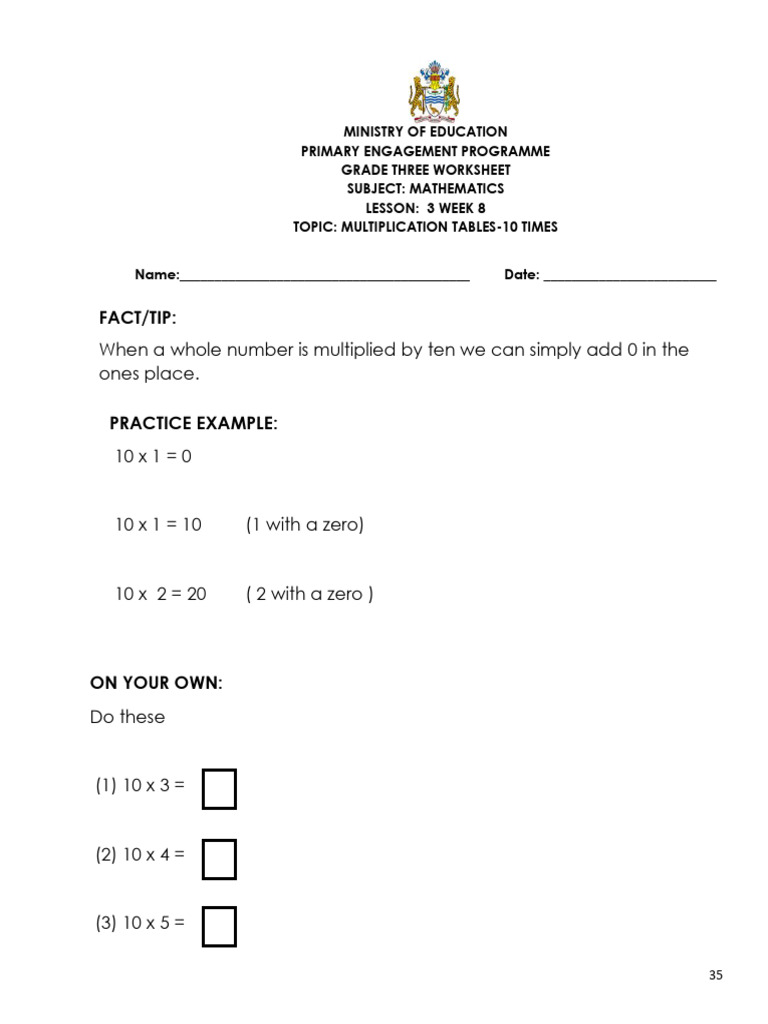 Grade 3 Mathematics Week 8 Lesson 3 | PDF